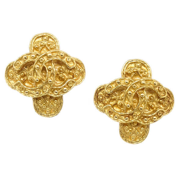 CHANEL | Jewelry | Chanel Cross Earrings Clipon Gold 94a 78665 | Poshmark